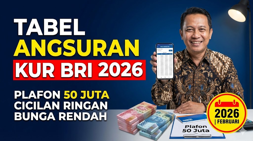 Tabel Angsuran KUR BRI 2026 Plafon 50 Juta Cicilan Ringan Bunga Rendah