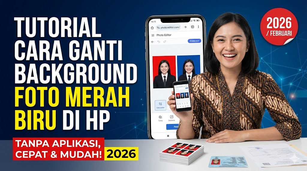 Tutorial Cara Ganti Background Foto Merah Biru di HP Tanpa Aplikasi